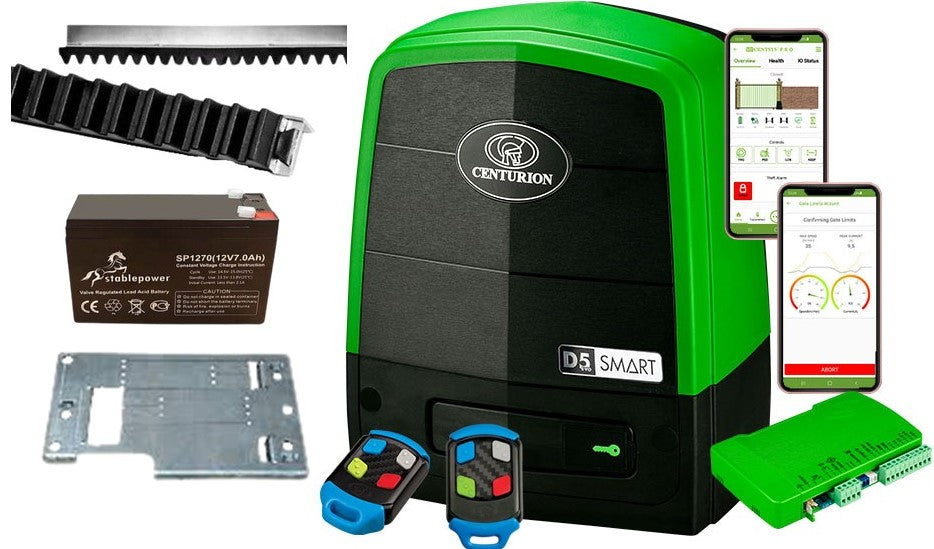 Centurion Sliding Gate Motor Kit D5 EVO SMART 2TX4 Rack Bat Base Plate ...